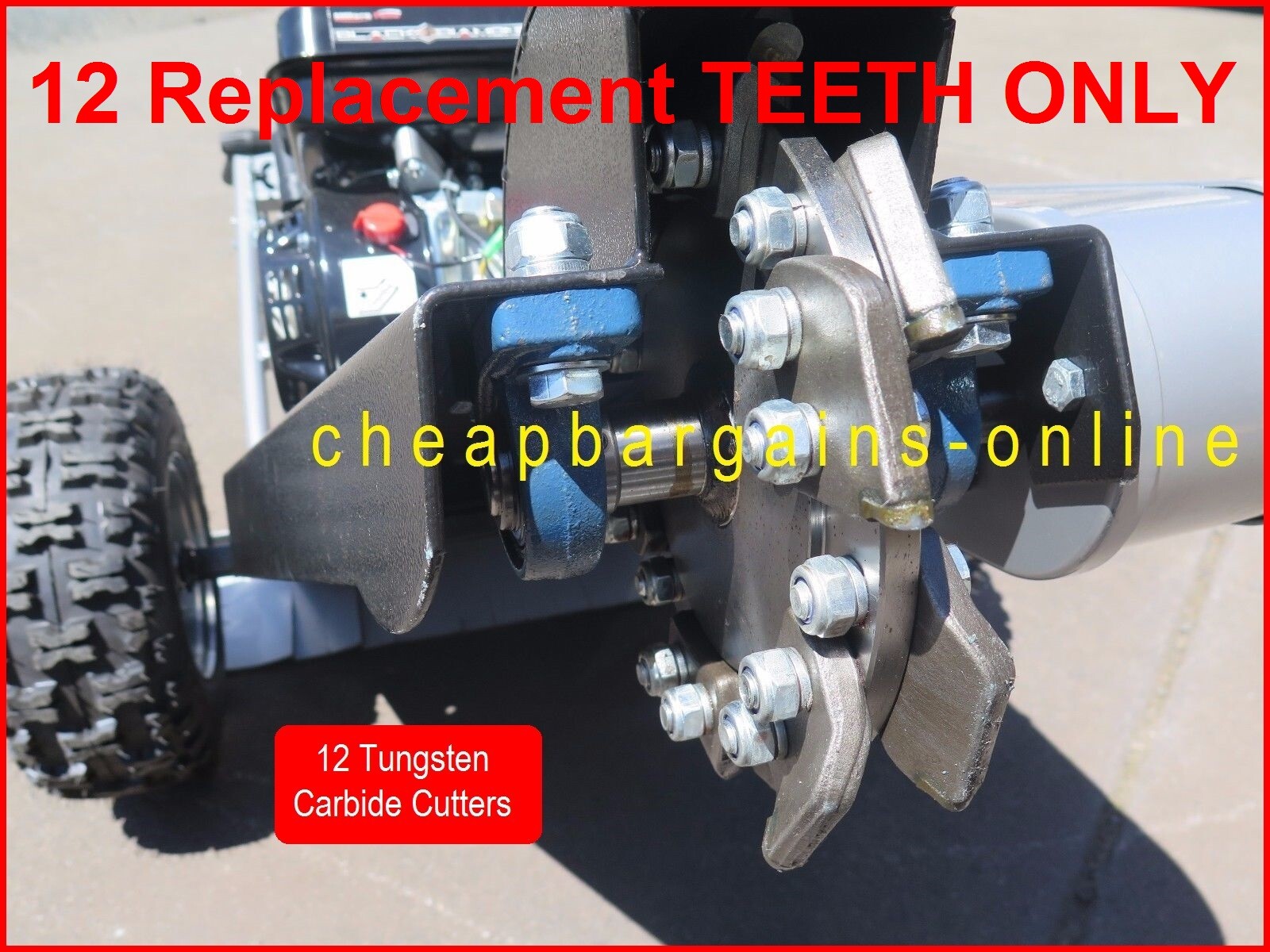 STUMP GRINDER TEETH 12 REPLACEMENT CUTTING TIPS 4 Left 4 Middle 4 Right ...