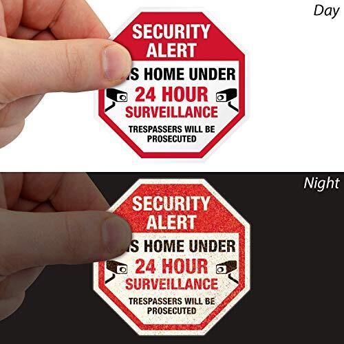“Security Alert - This Home Under 24 Hour Reflective Decals for Doors ...