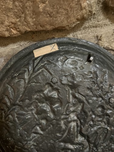 Antique Iron Relief Plate Figural Scene | eBay