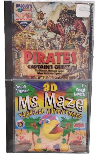 2-Pack Vintage PC CD-ROM Games – Pirates Captain’s Quest / 3D Ms. Maze ...