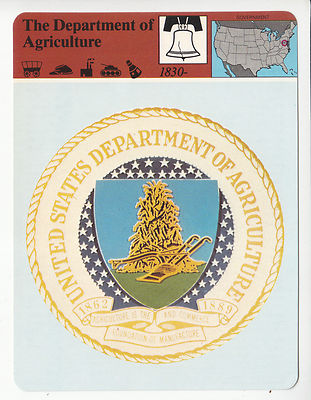 THE DEPARTMENT OF AGRICULTURE Seal Logo 1980 STORY OF AMERICA CARD | eBay
