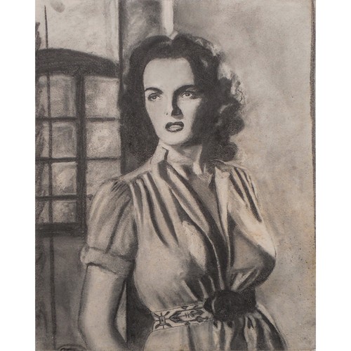 Jane Russell ORIGINAL Illustration / Charcoal Drawing Famous Photo ...