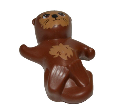 Lego Animal Reddish Brown Otter, Friends, Lying Down with Black Nose ...