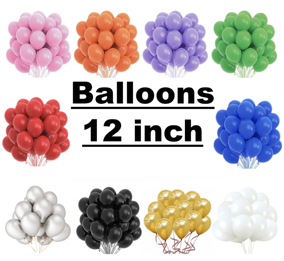 Balloons 12 inch latex solid colour Celebration Party Decoration Helium ...