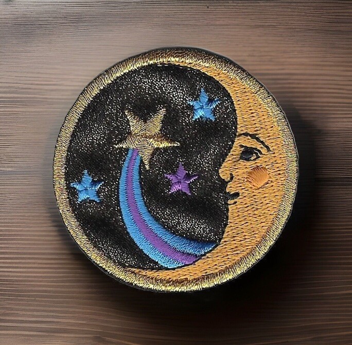 Moon Face Astrology Patch Embroidered Cut out Iron on Sew on (2" in ...