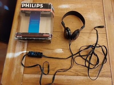 Vintage 1980S Boxed Philips SBC 464 Headphones with Volume Controls ...