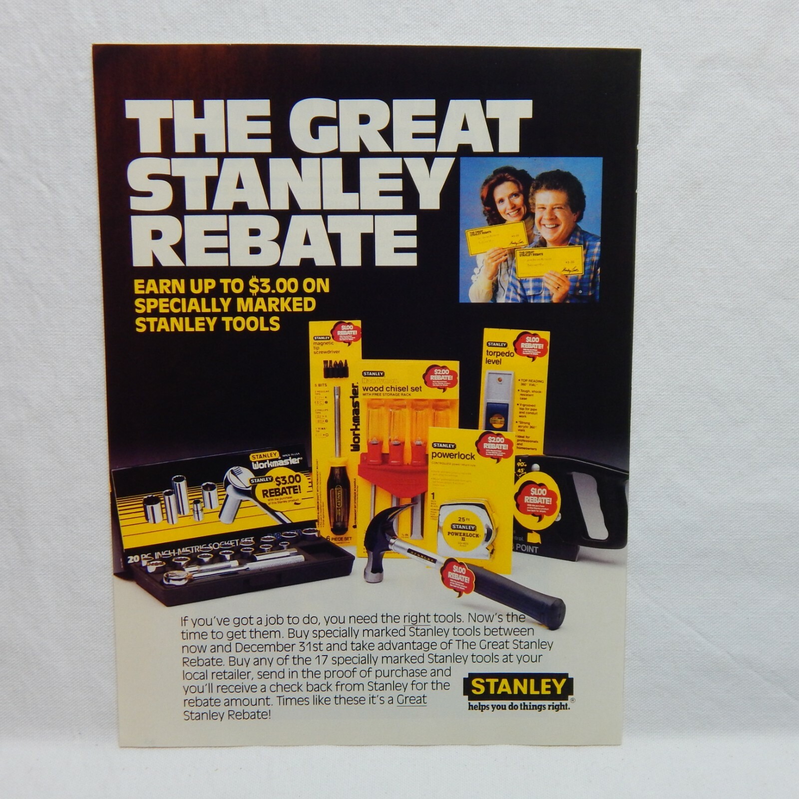 STANLEY TOOLS VINTAGE ADVERTISING MAGAZINE PAGE, NOV, 1982 | eBay