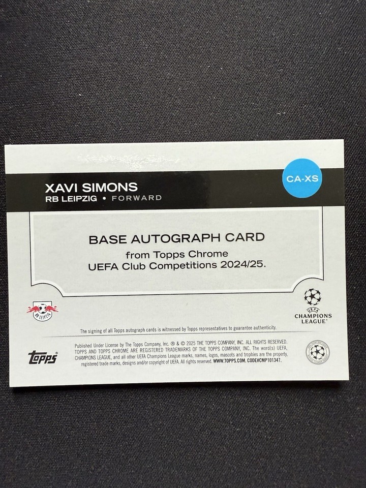 XAVI SIMONS AUTO /50 2024-25 Topps Chrome Gold Lava Leipzig #CA-XS | eBay
