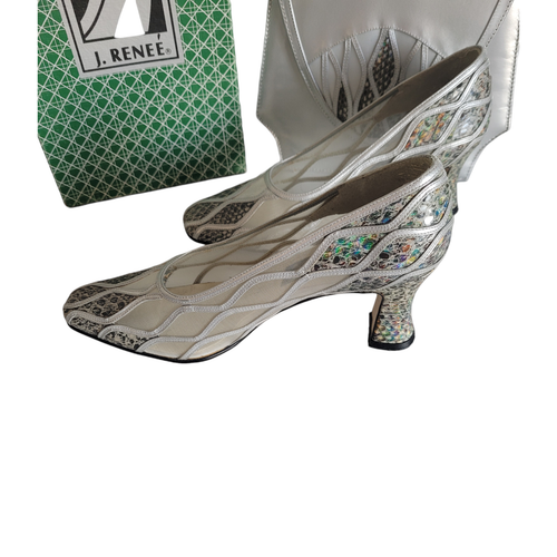 STUNNING J. Renee Vintage 'BIANCO' Silver Iridescent Pumps plus ...