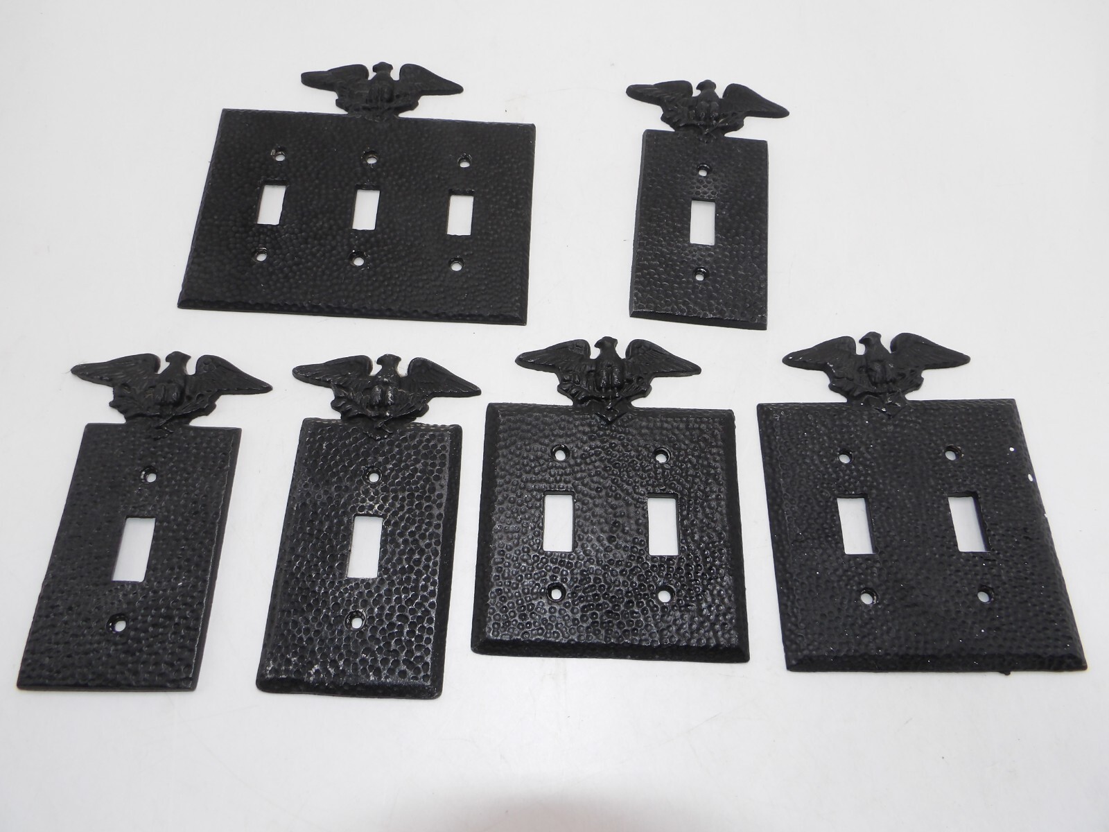 Vintage Lot of 6 AMERICAN EAGLE Light Switch Plate Cover Hammered ...