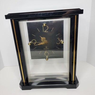 Black And Gold Carriage Style Quartz Clock Modern Battery Powered | eBay