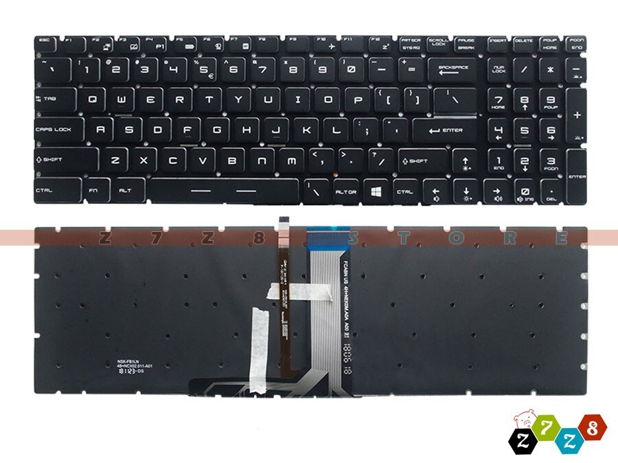 New US Backlit Keyboard For MSI MS-16J2 MS-16J3 MS-16J4 MS-16H5 MS-16H4 ...