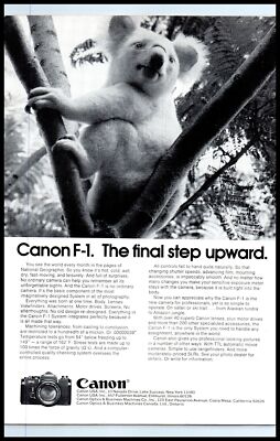 1974 Canon F-1 SLR Film Camera Vintage Print Ad Koala Australia Wall ...