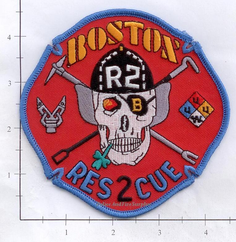 Massachusetts - Boston Rescue 2 MA Fire Dept Patch - Skull | eBay