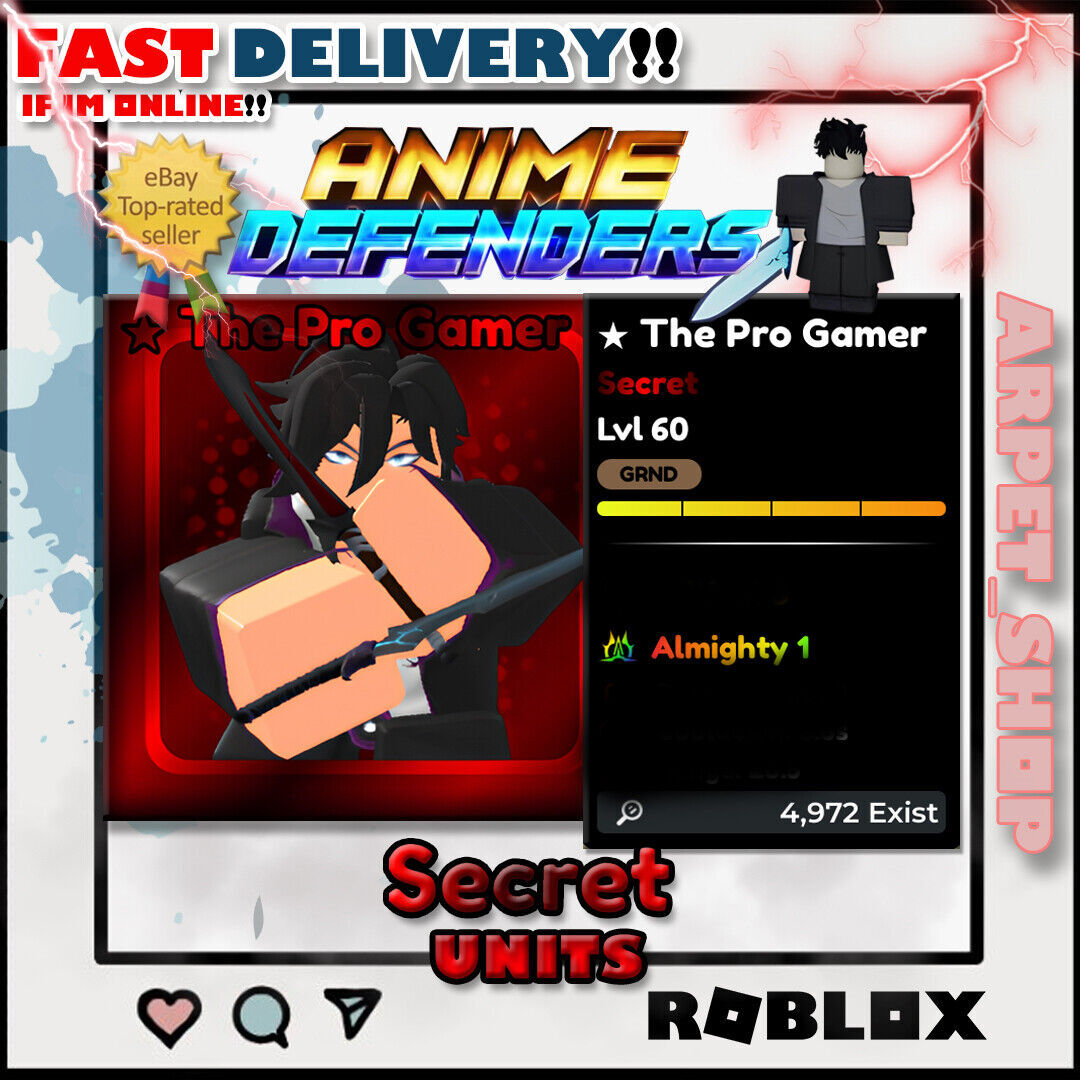 Anime Defenders | Roblox - Almighty The Pro Gamer SJW Secret | eBay
