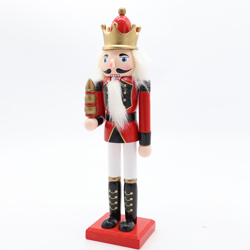 30cm 12" Christmas Wooden Nutcracker Soldier Puppet Guard Statue Xmas ...