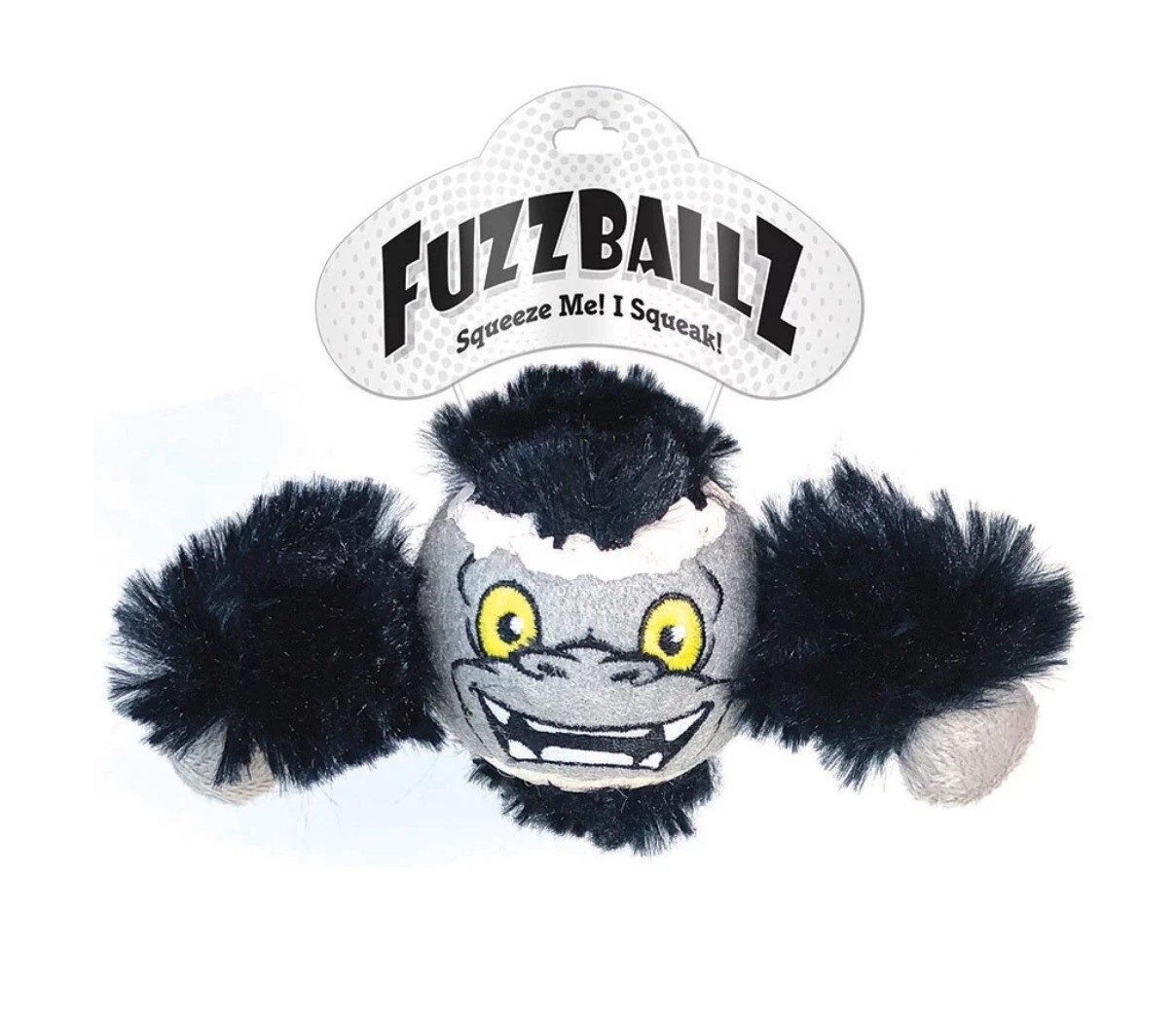 NEW! FUZZBALLZ GORILLA DOG TOY MINI TENNIS BALL w/ PLUSH & SQUEAKER | eBay