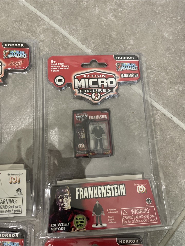 Worlds Smallest Micro Action Figures Horror COMPLETE Set x4 NEW GLOWS ...