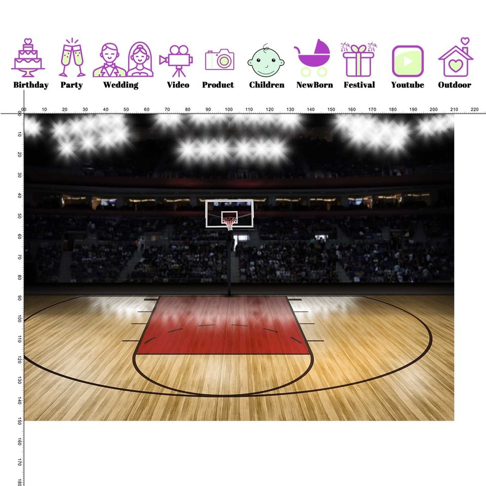 7x5ft Basketball Court Background Indoor Photography Backdrop Sports ...