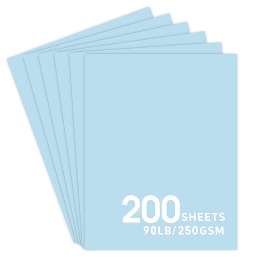 200Sheets 8.5x11 Light Blue Cardstock 8.5x11 Paper 230g 80lb (light ...