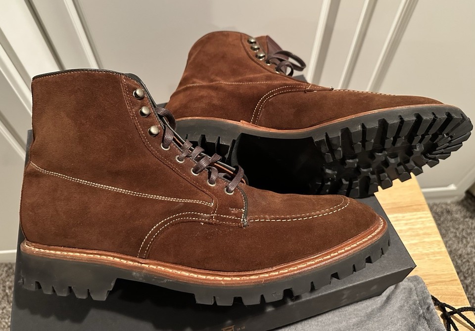 Allen Edmonds Men's Freeport Suede Weatherproof Lug Boot Size 11 Snuff ...