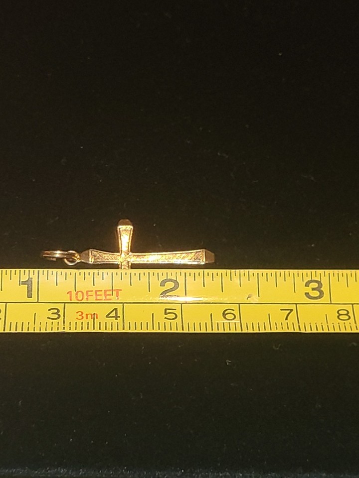 14k Gold Cross Pendant. Small Gold Cross, Vintage Gold Cross, Classic ...