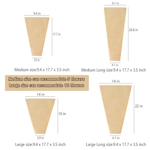 50 Pcs Flower Bouquet Wrapping Paper Flower Medium-9.4x17.7x3.5 inches ...