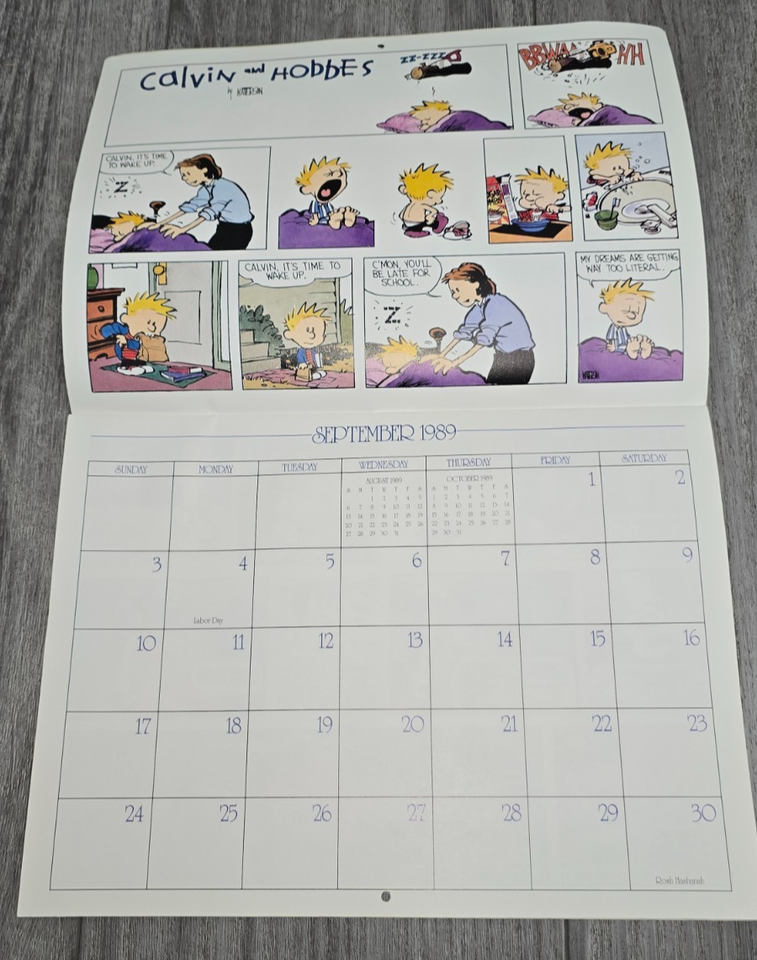 Calvin and Hobbes '89–90 Vintage 16-Month Calendar Bill Watterson ...
