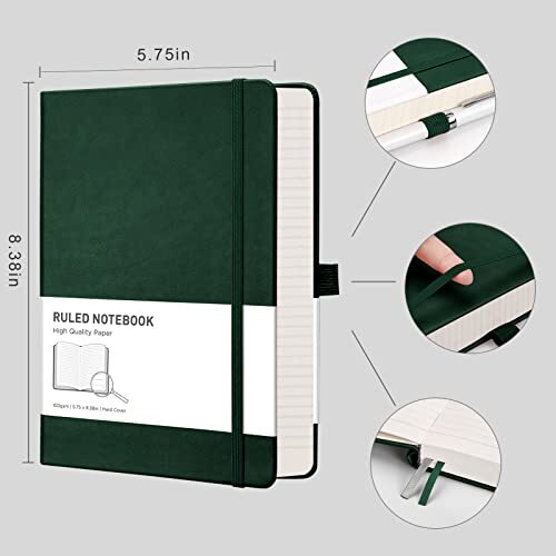 Thick Notebook College Ruled With 320 Numbered Pages A5 Thick Journal ...