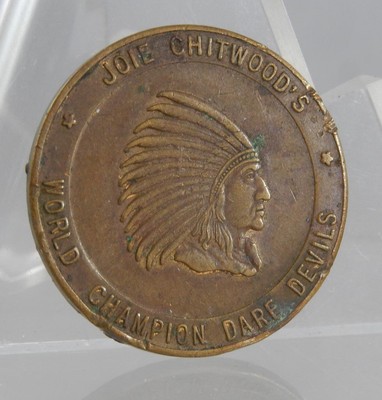 Indian Chief Joie Chitwood's World Champion Dare Devils Lucky Coin Medal C3881 | eBay