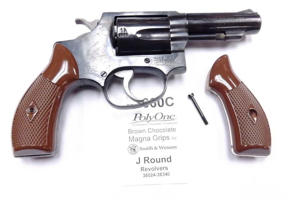 Brown Poly Grips fit S&W J Revolvers models 36 60 642 Magna ty ...