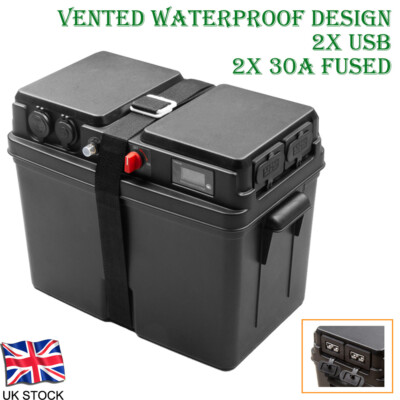 Trolling Motor Battery Power Box Waterproof Storage Box with Voltmeter ...