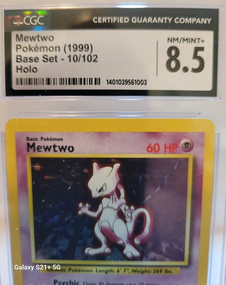 Pokémon Base Set MEWTWO Holo #10/102 {{Vintage}} Graded CGC 8.5 NM ...