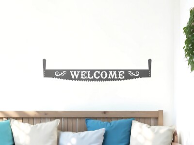 WELCOME SAW -- Metal Cross Cut Blade Sign Home Decor County Vintage ...