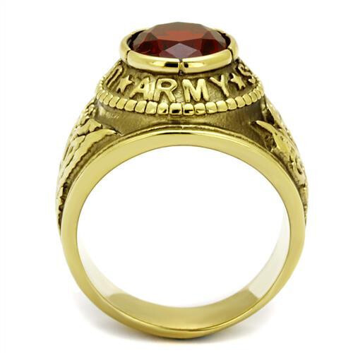 Gold U. S Army Ring for Men with Synthetic Siam Stone | eBay