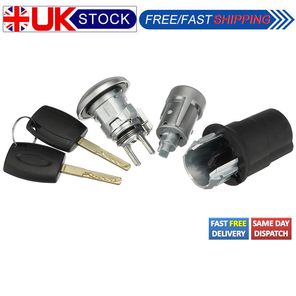 FOR FORD TRANSIT LOCK SET MK8 CUSTOM DOOR BONNET IGNITION BARREL 2 KEYS ...