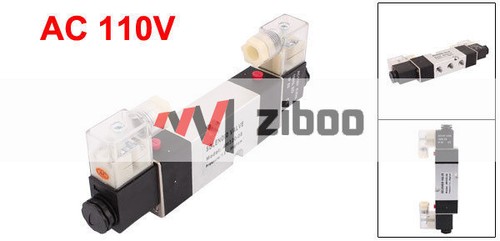 4M320-08 AC110V 2 Position 5 Way RC1/4 Neutral Air Selector Solenoid ...