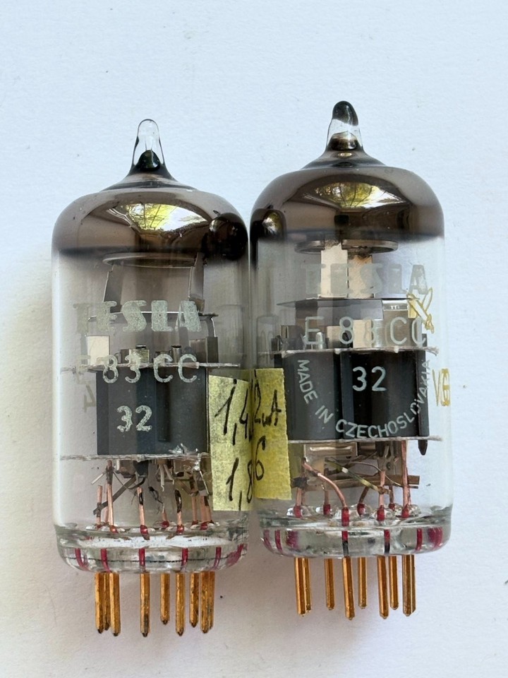 2PCS TESLA E83CC / 12AX7 / ECC803S AUDIO TUBES! CROSS SWORD! TESTED ...
