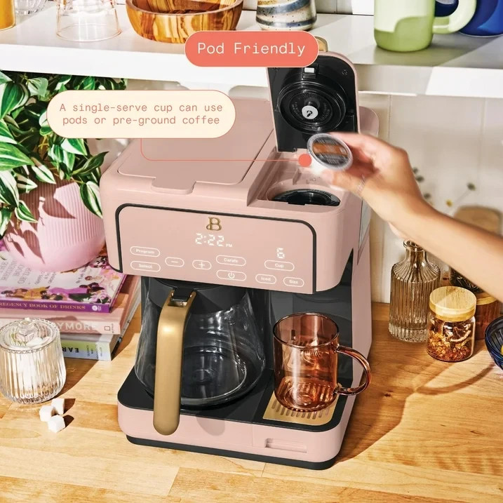 Beautiful Multi-Brew 12-Cup Programmable Drip & Single-Serve Coffee ...