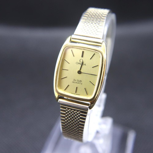 Omega Deville Watch Gold Ladies Quartz 21mm Vintage Square Swiss Made ...