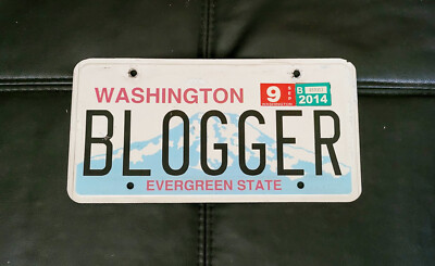 REAL WASHINGTON STATE VANITY LICENSE PLATE "BLOGGER" AUTO CAR BLOG TAG ...