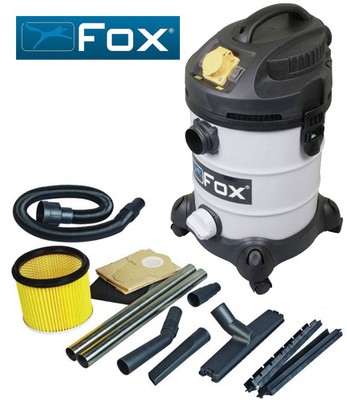 FOX 30Ltr 110v/240v Wet/Dry Hoover/Vacuum Cleaner+Accessory Kit & Bags ...