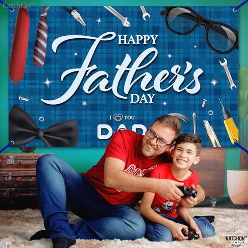 KatchOn Happy Fathers Day Banner Backdrop - XtraLarge 72x44 Inch ...