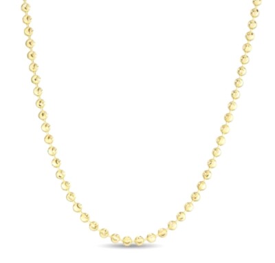 14k Yellow Gold SOLID Ball Army Chain, Mooncut Yellow Gold, 4mm 22 inch ...