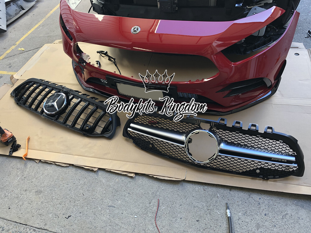 W177 a class GT panamericana grill gloss black chrome a35 a45 spoiler ...