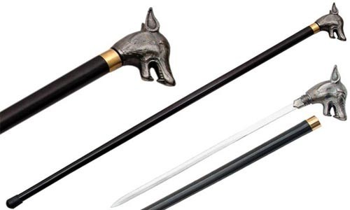 Walking cane Wolf Handle Sword/Dagger Walking Stick, 34" | eBay