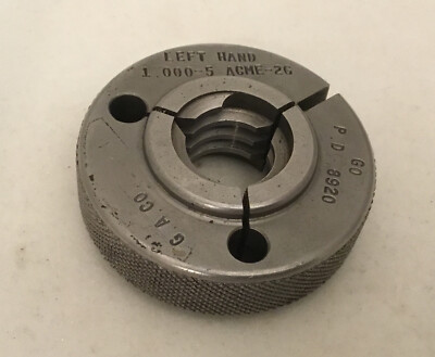 Gage Assembly Co. Go Thread Ring Gage 1.000-5 Acme 2G Left Hand P.D ...