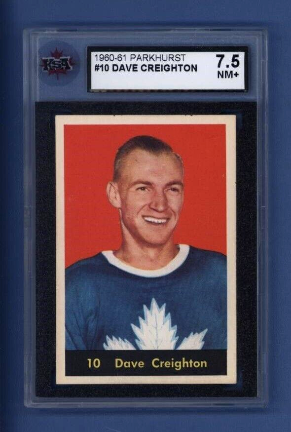 1960-61 Parkhurst #10 DAVE CREIGHTON KSA 7.5 NM+ Toronto MAPLE LEAFS | eBay