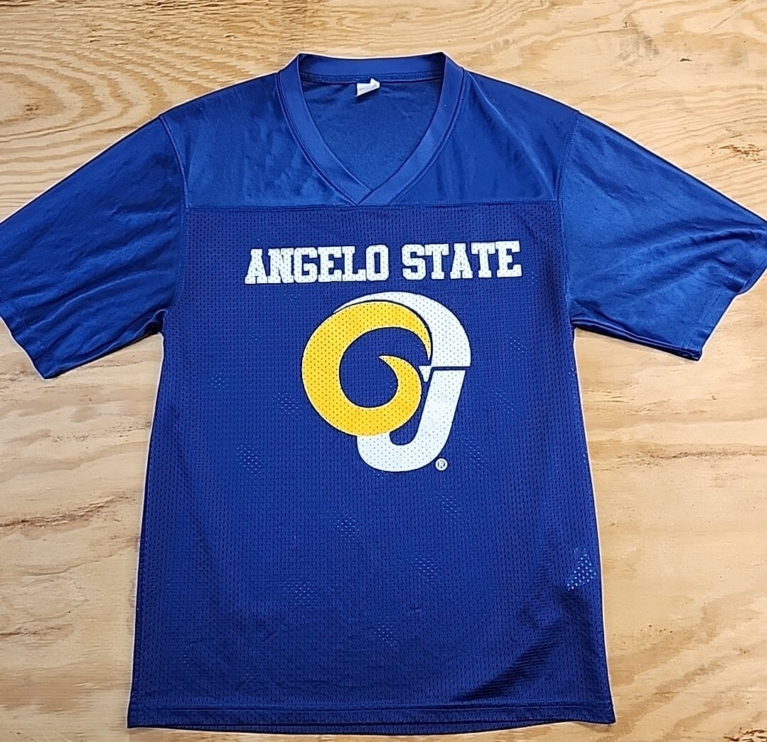 Angelo State Rams Logo Blue Lightweight Mesh Jersey Mens XS | eBay