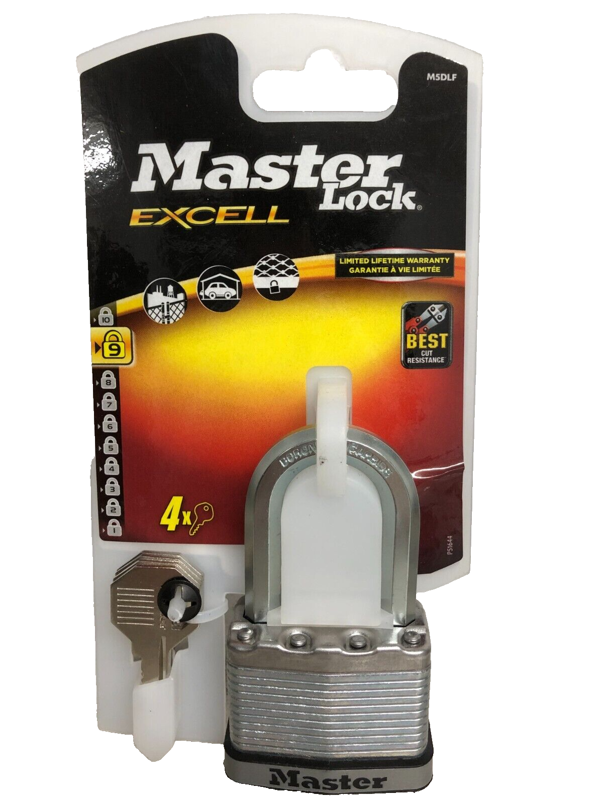 Master Lock M5DLF Excell Laminated Steel 50mm Padlock - 38mm Shackle ...